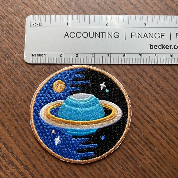 Hand Crafted | Accessories | Embroidered Iron On Patchspace Saturn ...